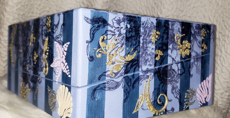 Painted Jewelry Box. Tabletop Box Mermaid Jewelry Box. - Etsy
