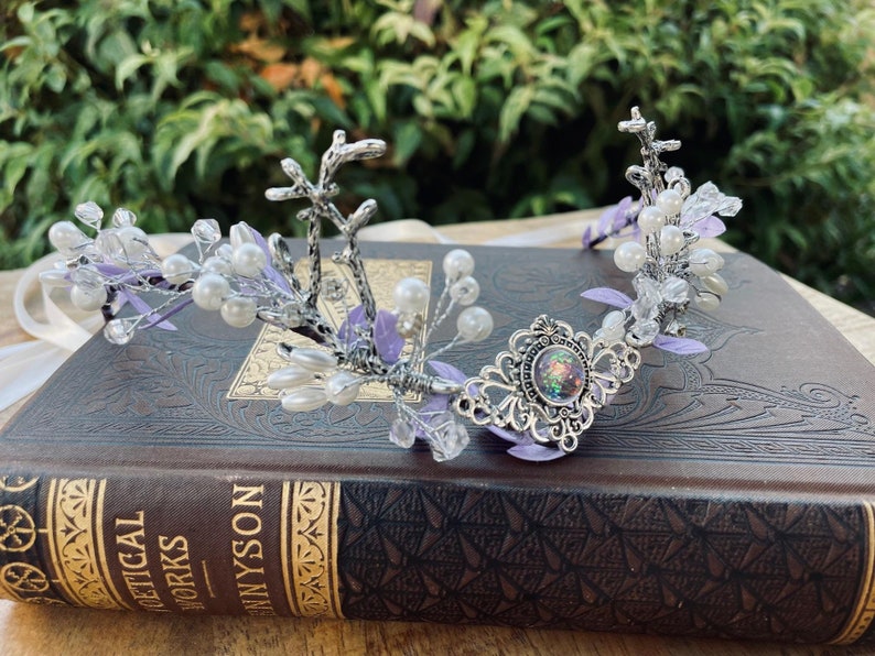 Adjustable Fairy Elf Elven Nymph Princess Tiara Pearl Leaf Crown ...