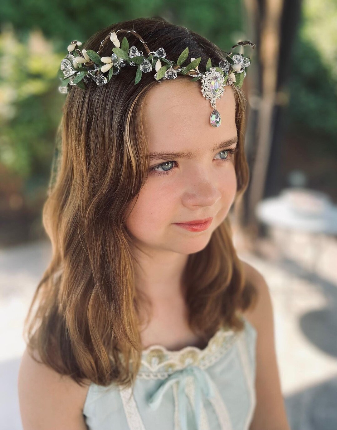 Adjustable Fairy Elf Elven Princess Tiara Flower Crown Circlet Costume Forest Head Piece Wedding ...