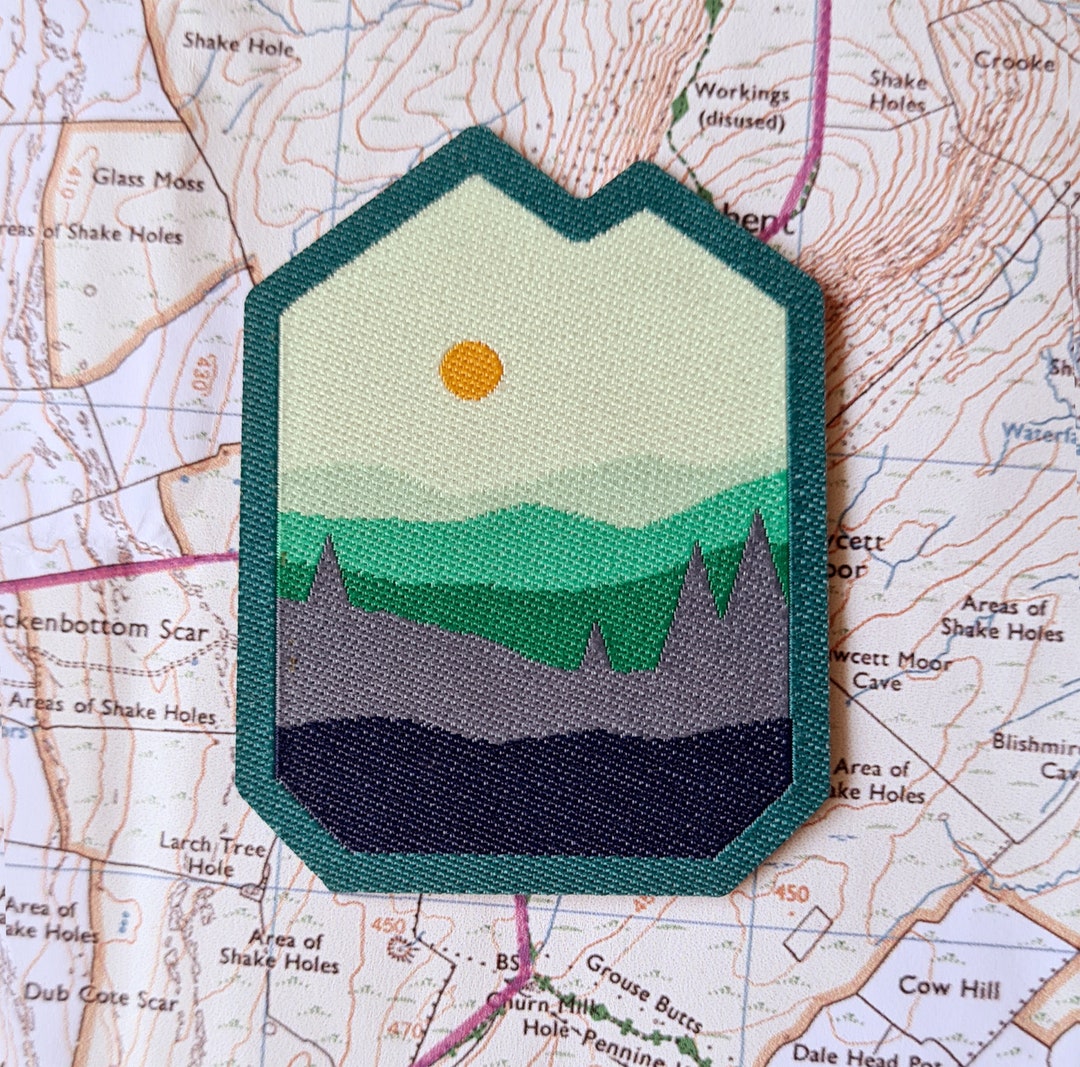 Hill and Dale Woven Patch - a Colourful Landscape Patch With Iron-on ...