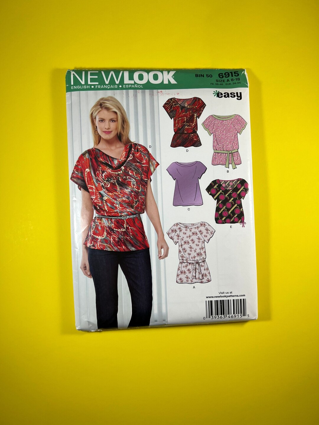 New Look 6915 UNCUT Misses Sizes 8-18 Top Sewing Pattern - Etsy