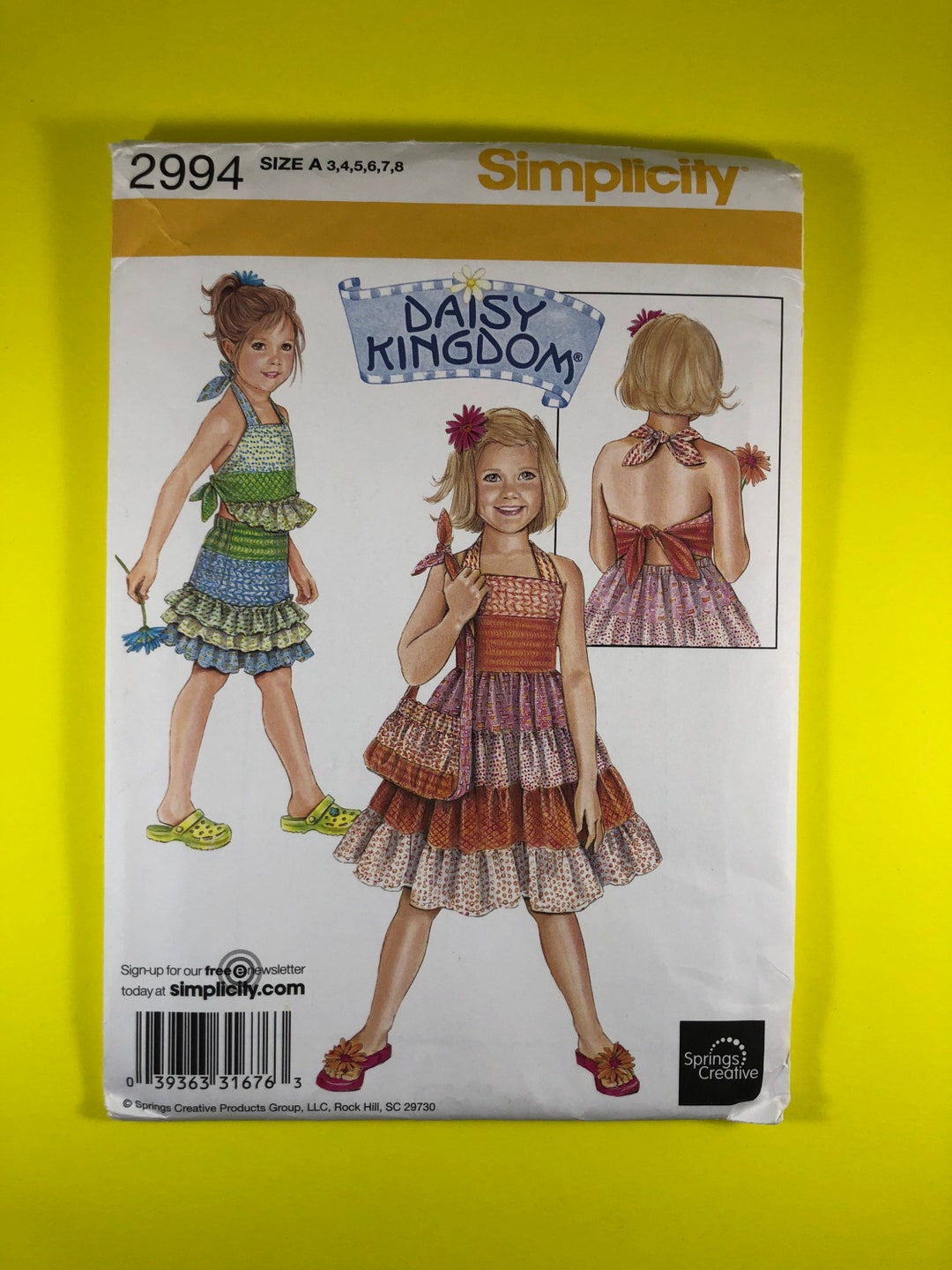 Simplicity 2994 Daisy Kingdom Child’s Dress Top Skirt Purse Pattern ...