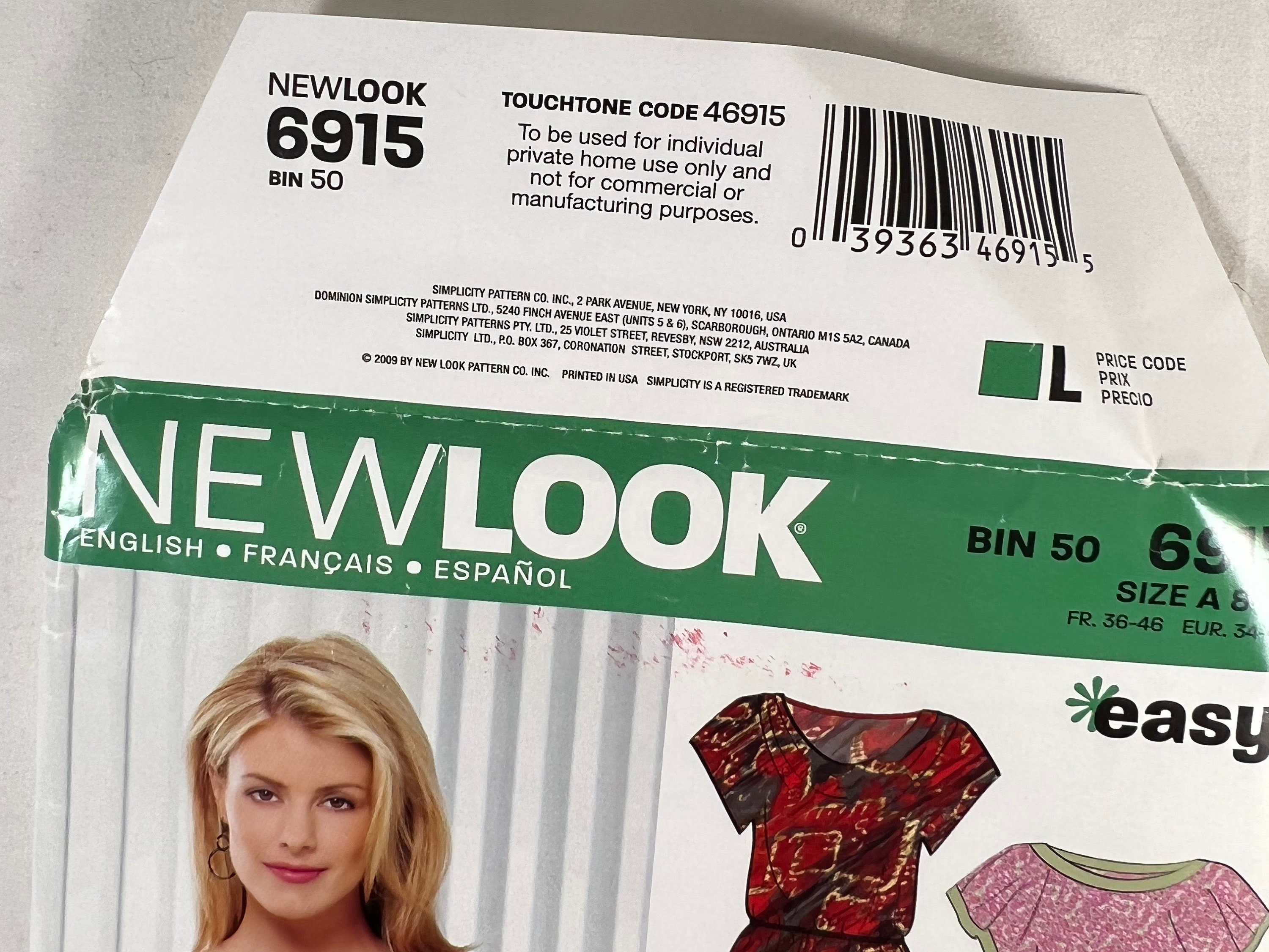 New Look 6915 UNCUT Misses Sizes 8-18 Top Sewing Pattern - Etsy