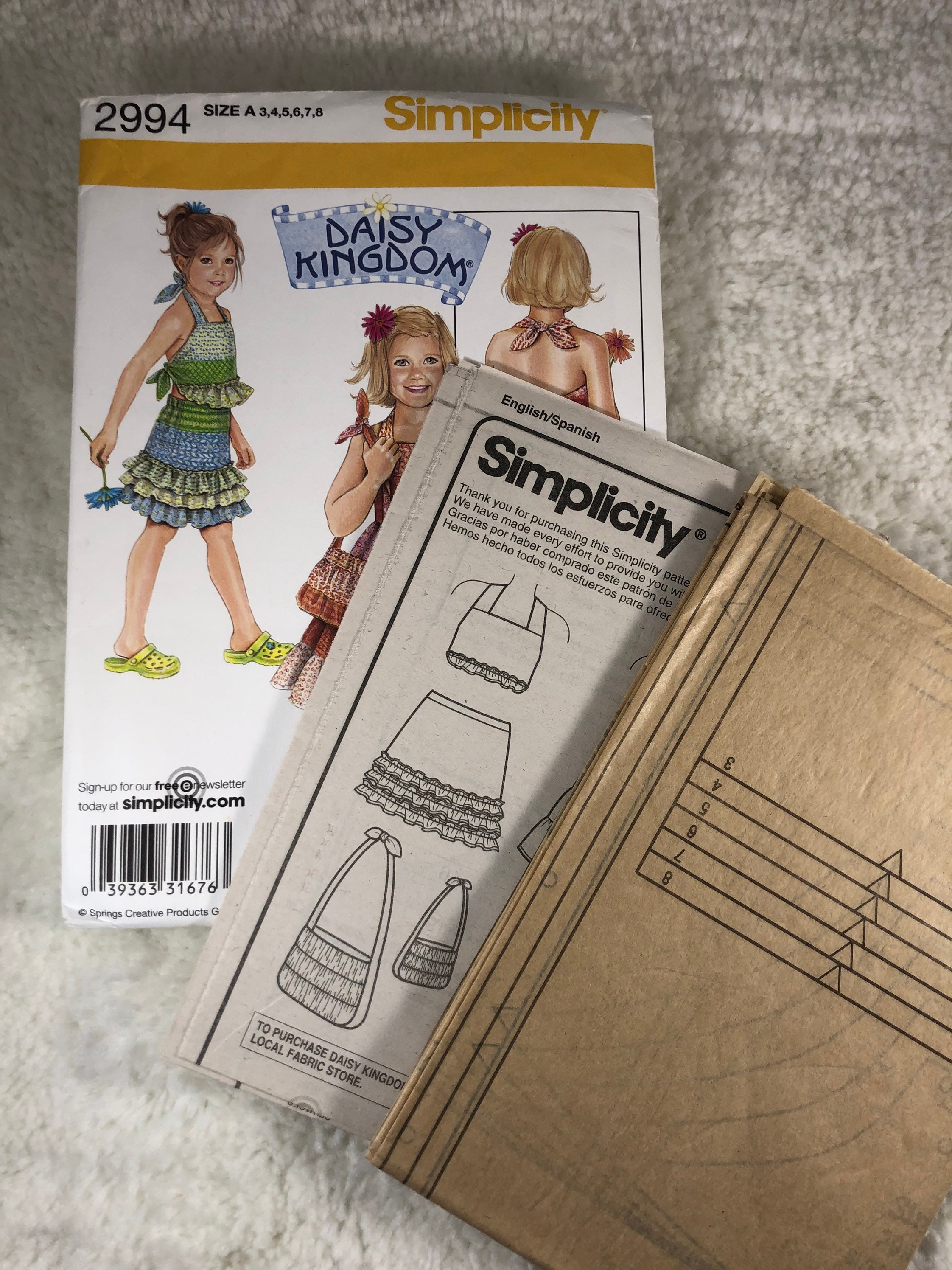 Simplicity 2994 Daisy Kingdom Childs Dress Top Skirt Purse Pattern ...