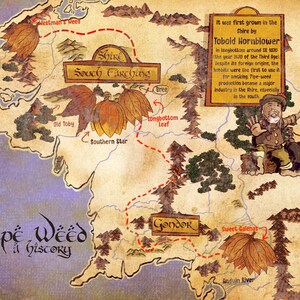 Lord of the Rings Leaf Map - Etsy