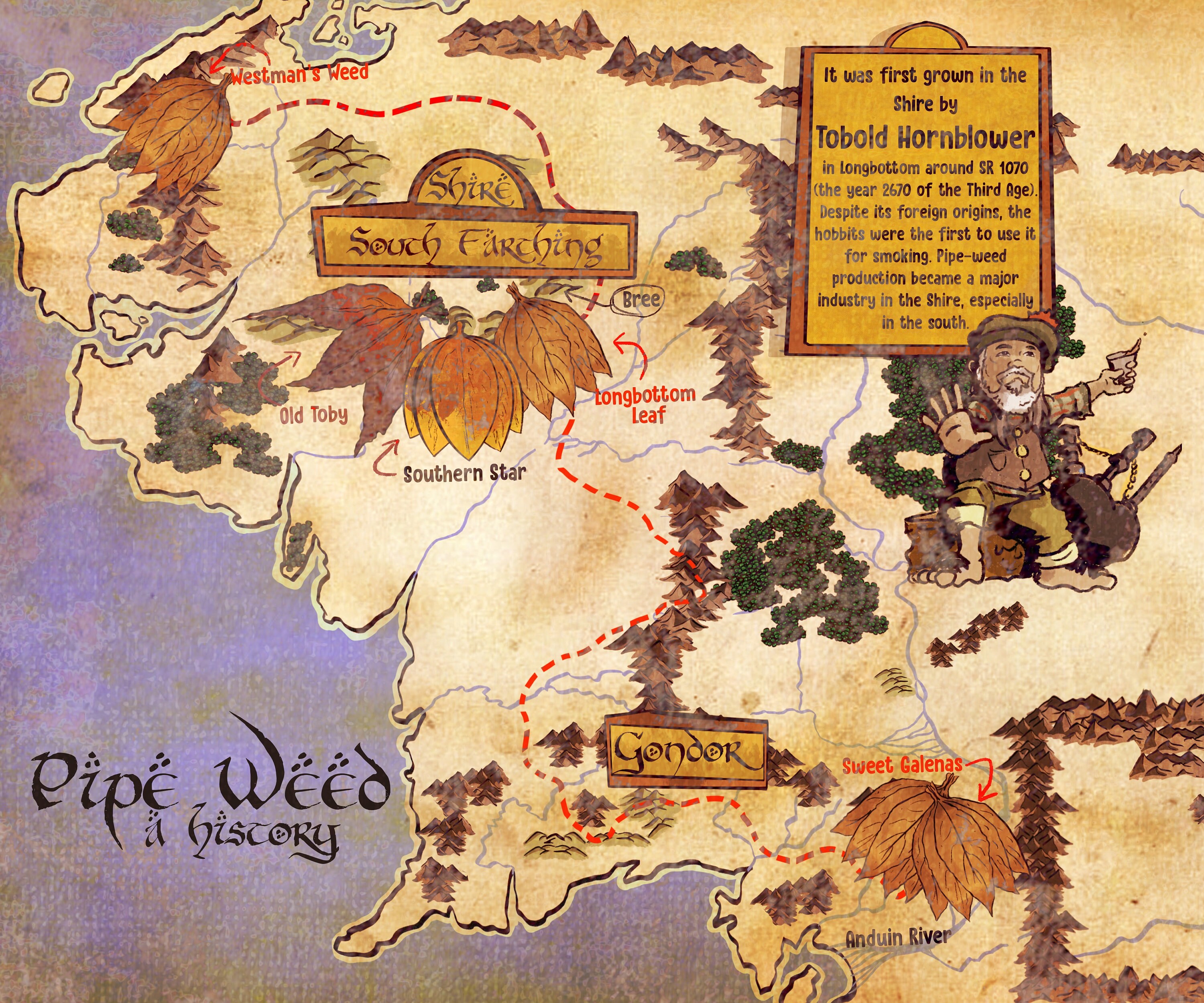 Lord of the Rings Leaf Map - Etsy