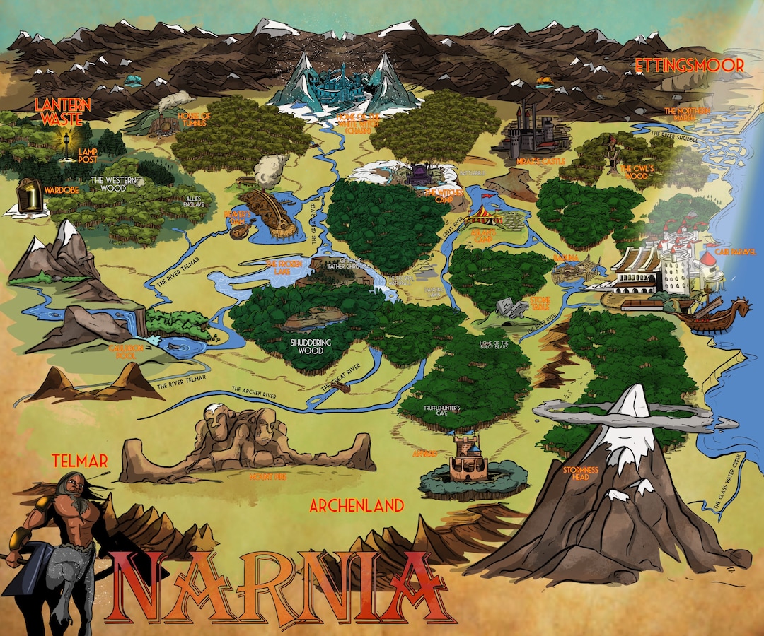 Narnia: Map of Narnia (centaur and Goblin Versions) - Etsy