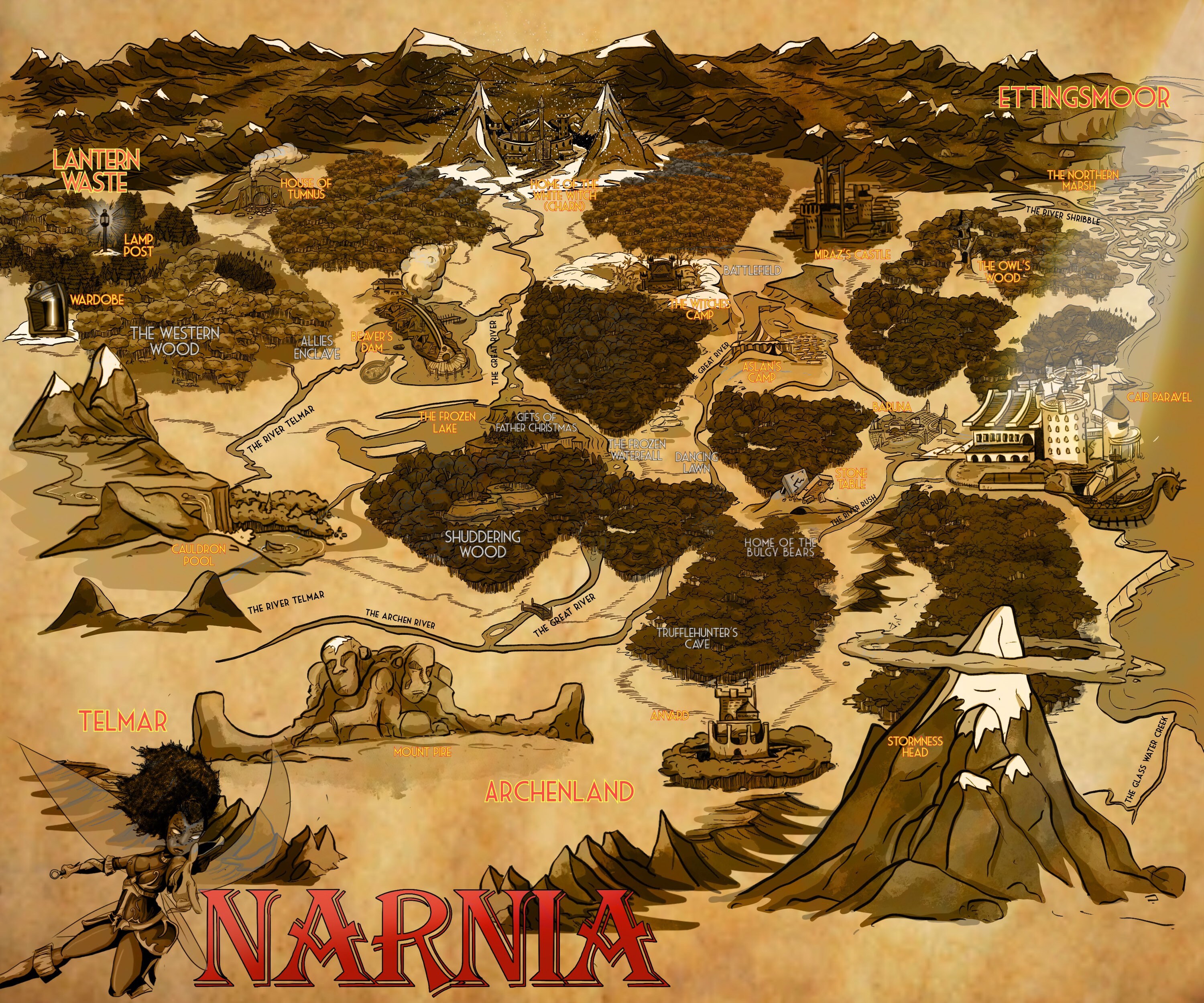 Narnia: Map of Narnia tumnus or Fairy Version - Etsy Canada