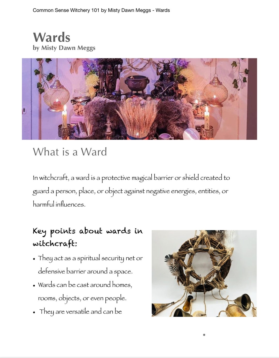 Witchery 101 Warding and How to Create & Maintain Wards Downloadable ...