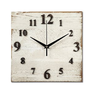 White Wall Clock Distressed White Painted Wood, Rustic Cedar, Oak ...