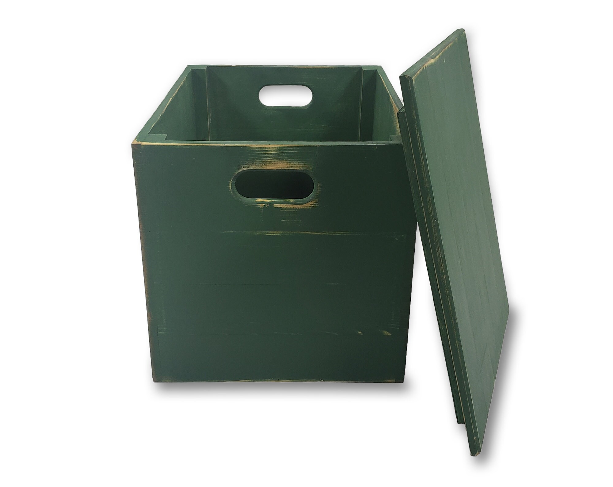 Wooden Storage Box with Distressed Painted Finish & Matching | Etsy