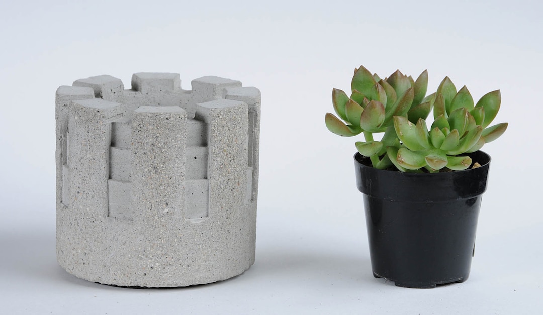 Cement Planter, Turret - Etsy
