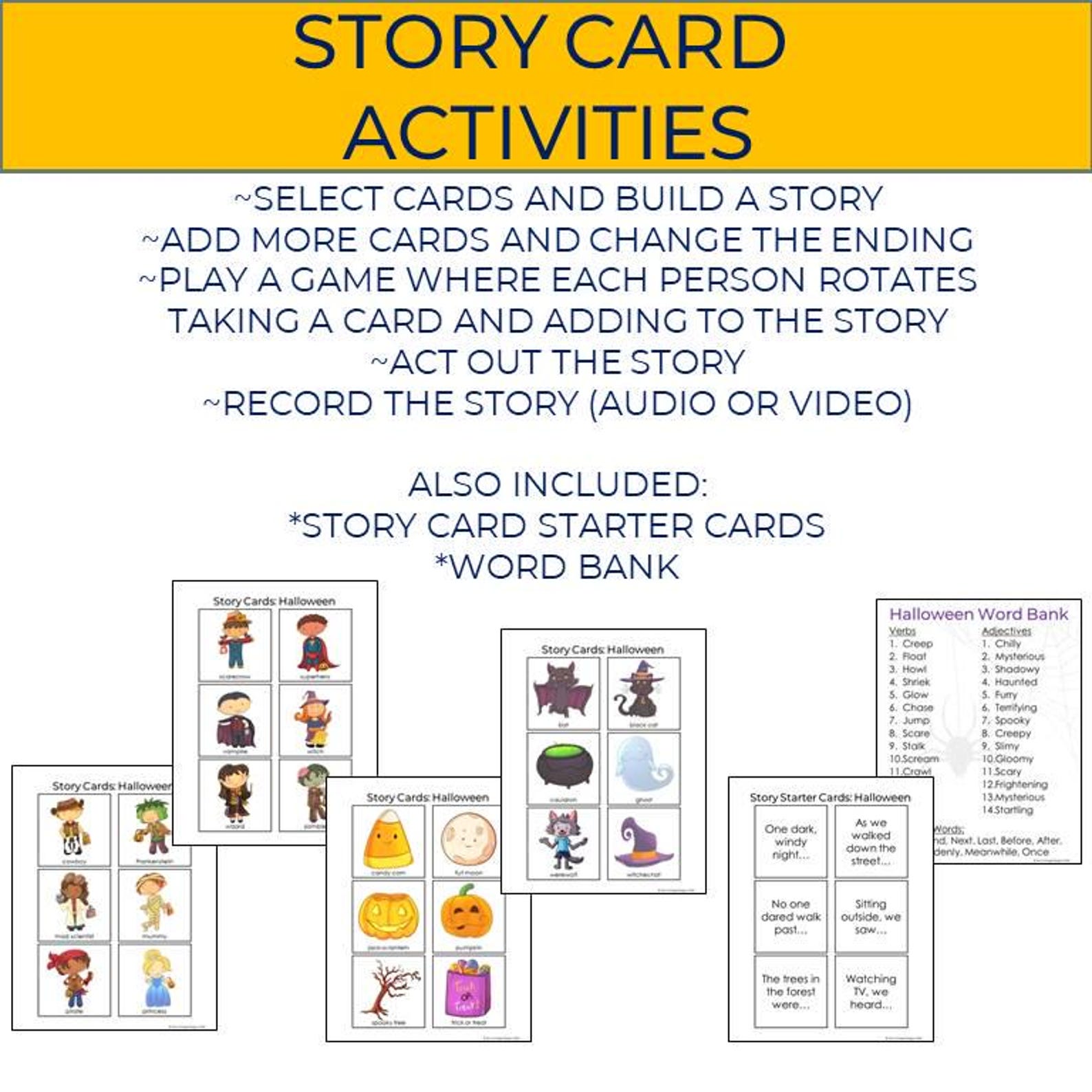 Kids Halloween Interactive Storytelling Activities, Storytelling Game ...