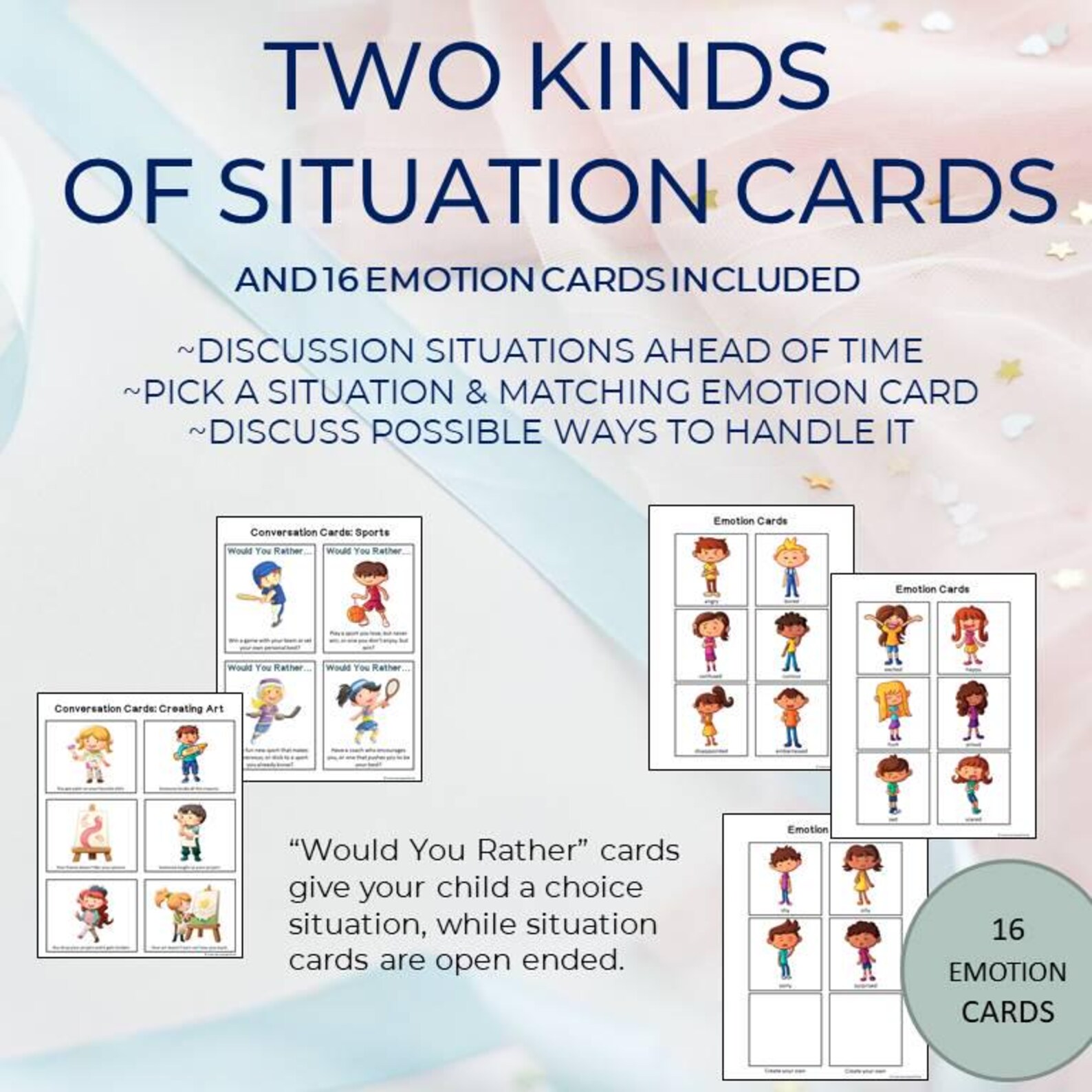 Communication Skills, Kids Conversation Starter Cards, Build Emotional ...