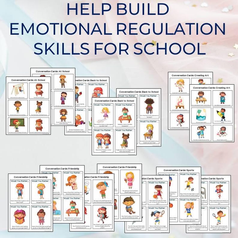 Communication Skills, Kids Conversation Starter Cards, Build Emotional ...