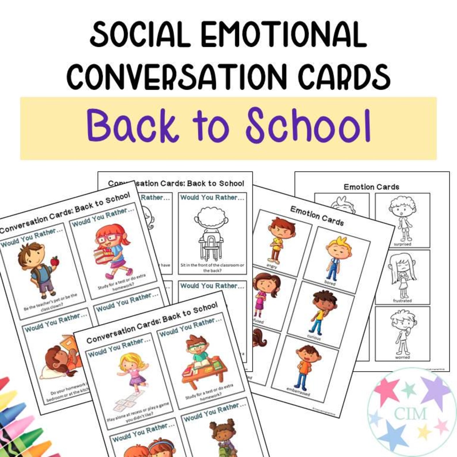 Social Emotional Conversation Cards - Emotional Regulation Situations ...