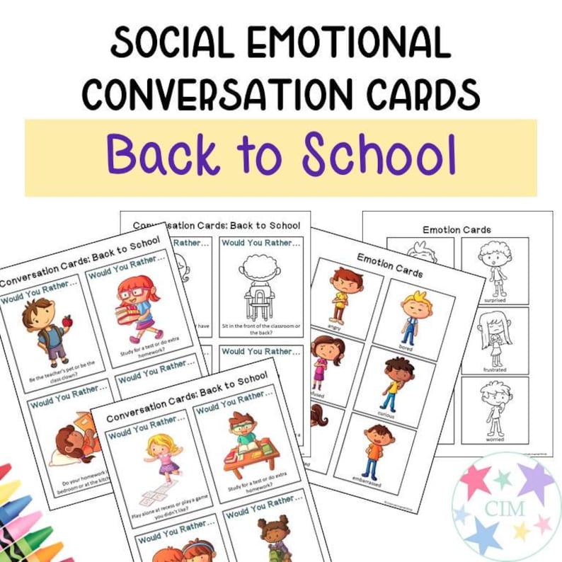 Social Emotional Conversation Cards - Emotional Regulation Situations ...