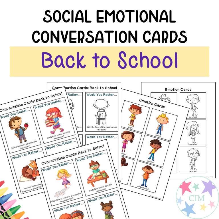 Social Emotional Conversation Cards - Emotional Regulation Situations ...