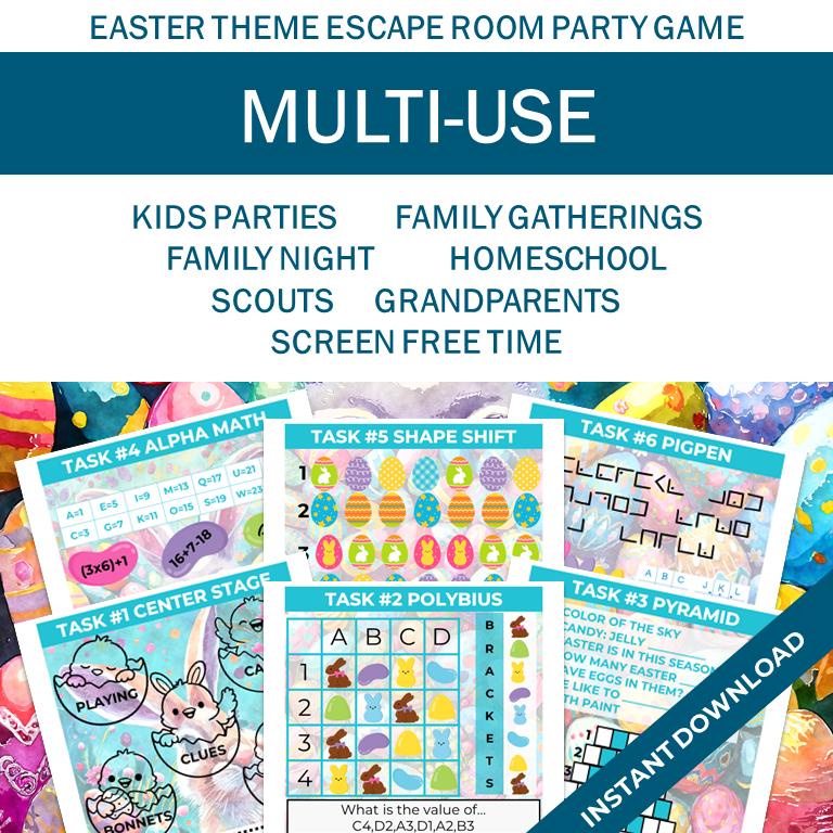 Easter Egg Printable Escape Room for Kids | Birthday Party Game ...