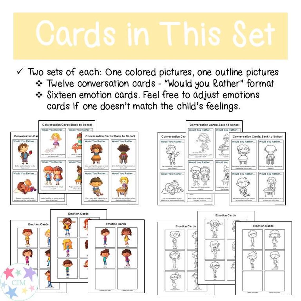 Social Emotional Conversation Cards Emotional Regulation Situations for ...