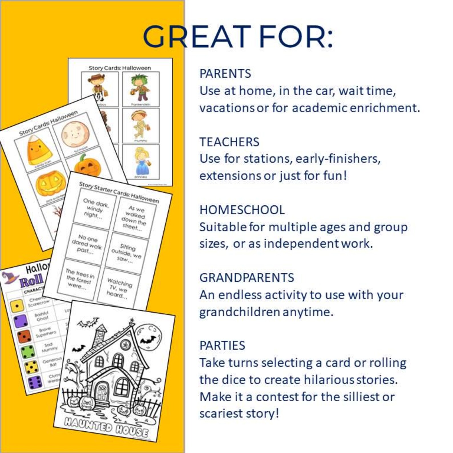 Kids Halloween Interactive Storytelling Activities, Storytelling Game ...