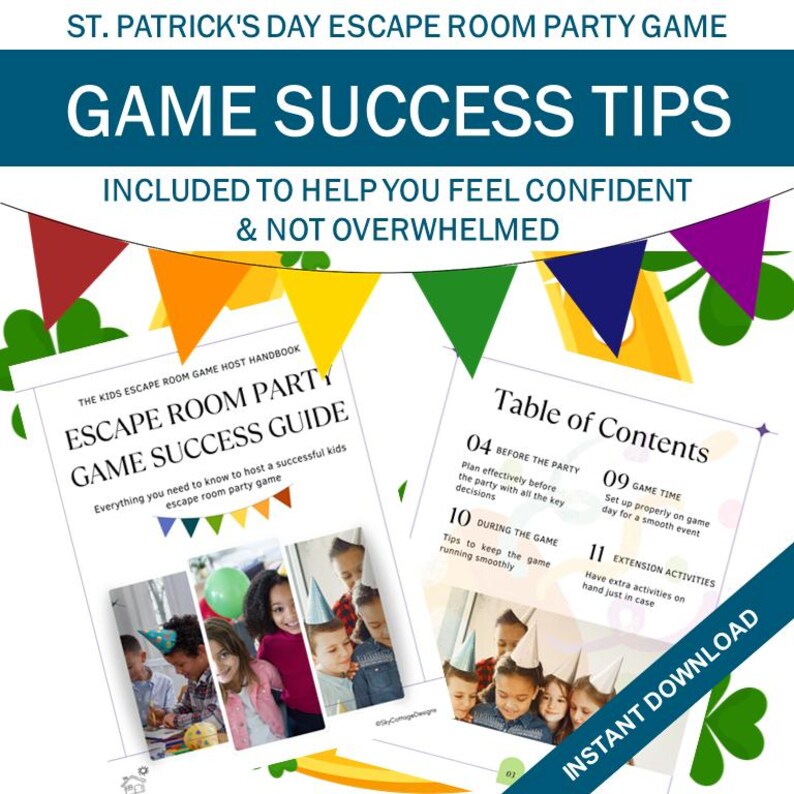 St. Patricks Day Printable Escape Room for Kids | Birthday Party Game ...