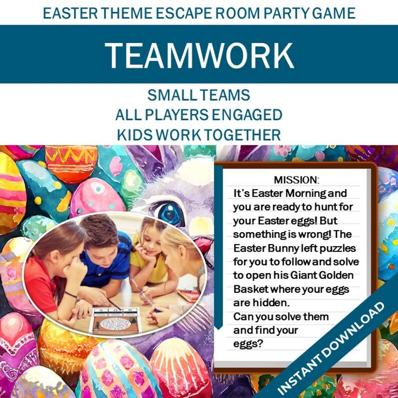Easter Egg Printable Escape Room for Kids | Birthday Party Game ...