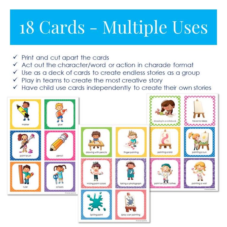 Charades Party Activity Game for Kids, Coloring Pages, Creating Art ...
