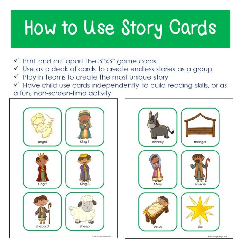 Christmas Nativity Story Game Cards, Kids Coloring Pages, Fun for ...