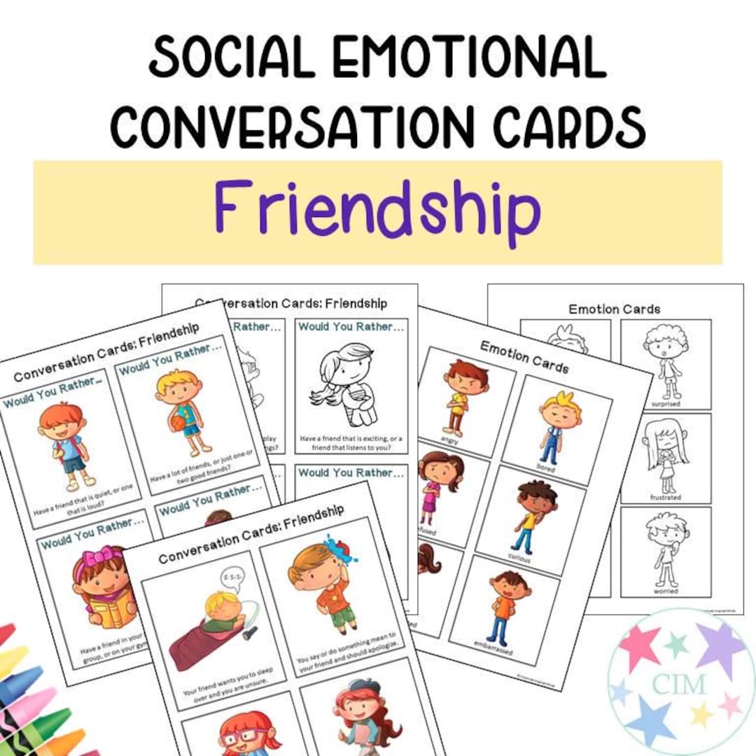Social Emotional Conversation Cards - Social Skills Situations for ...