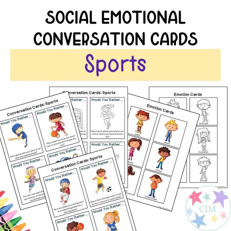 Social Emotional Conversation Cards - Emotional Regulation Situations ...