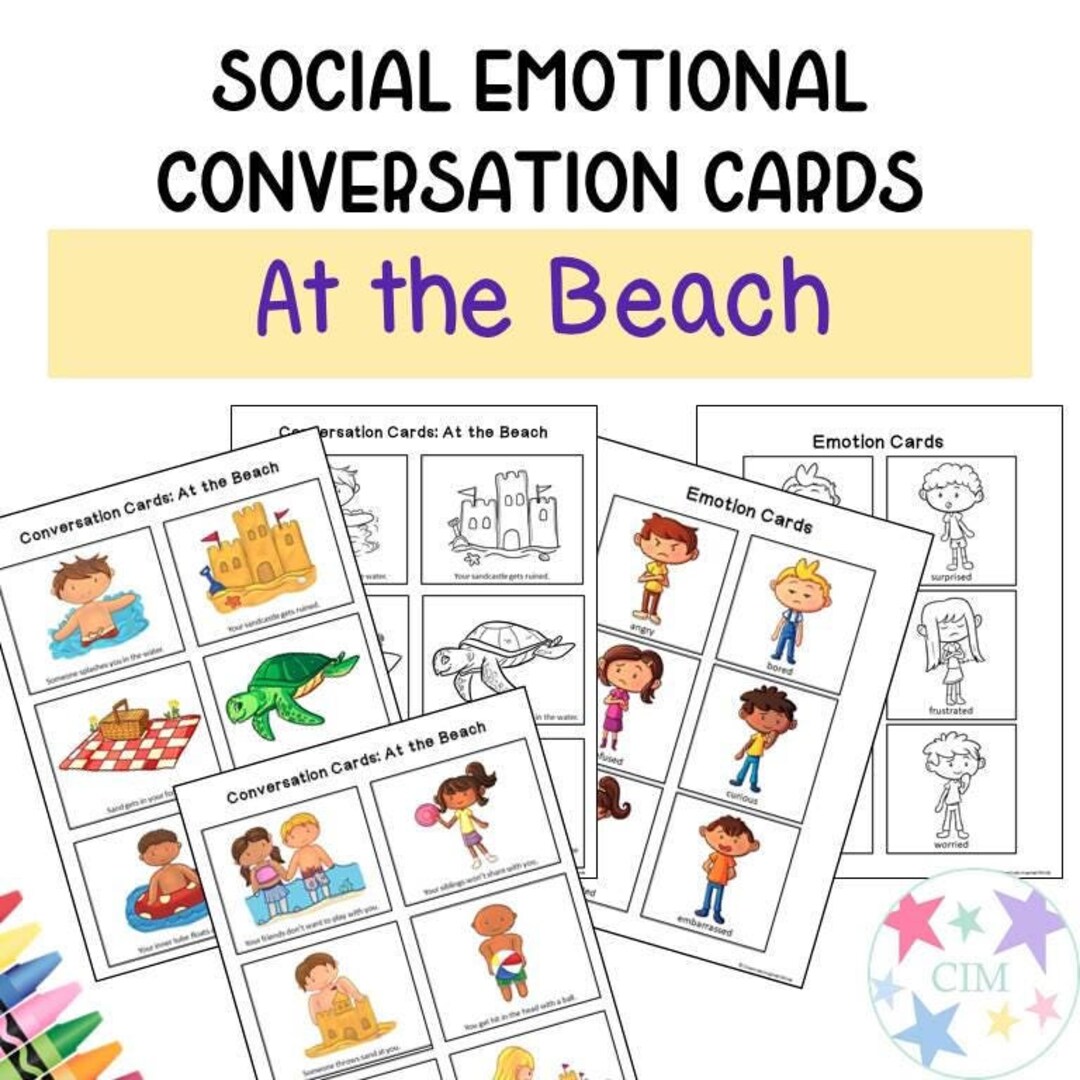Social Emotional Development SEL Conversation Cards - at the Beach ...