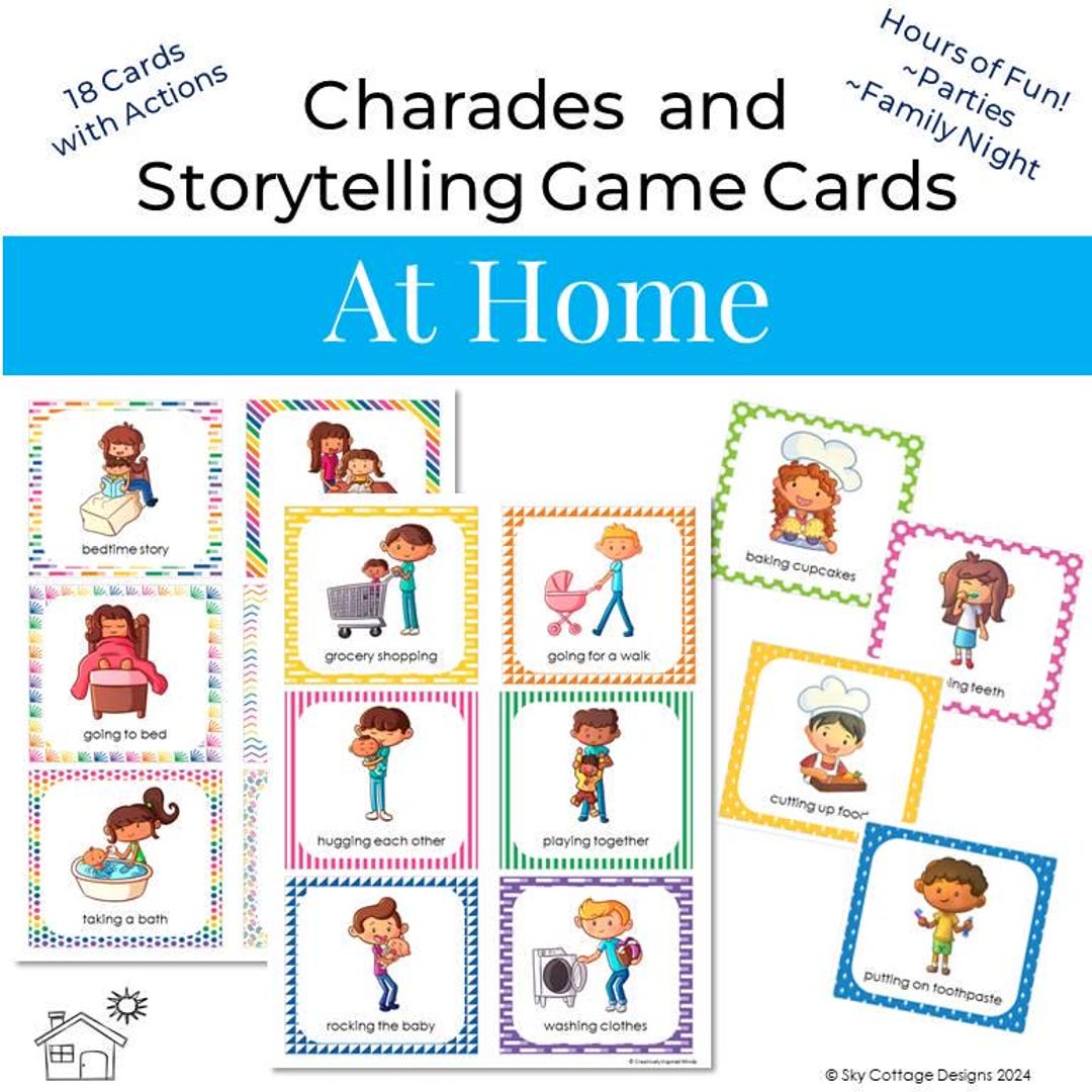 Kids Birthday Party Charades Card Game Ideas, Family Game Night, at ...