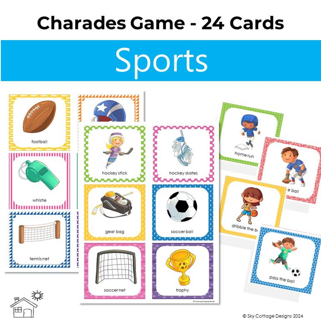 Printable Charades Game for Kids - Sports Theme Charades Cards ...