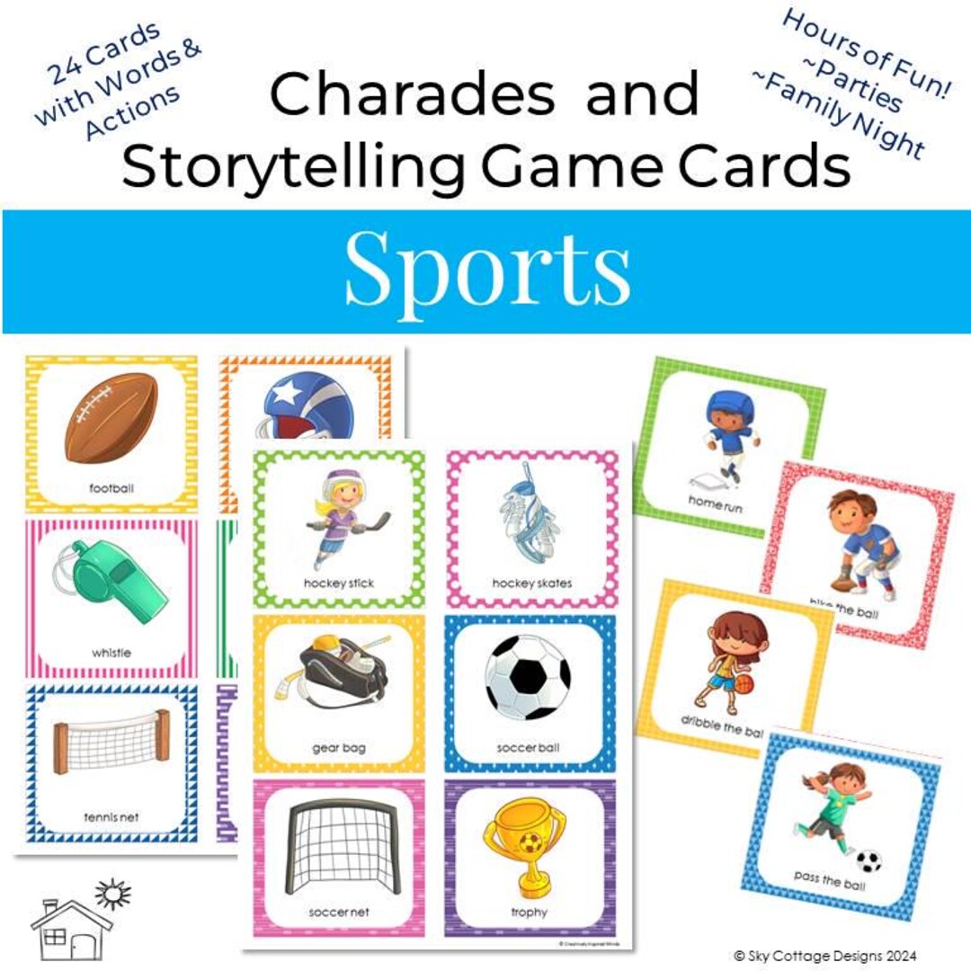 Charades Party Game, Screen Free Game & Activity for Kids, Sports Story ...