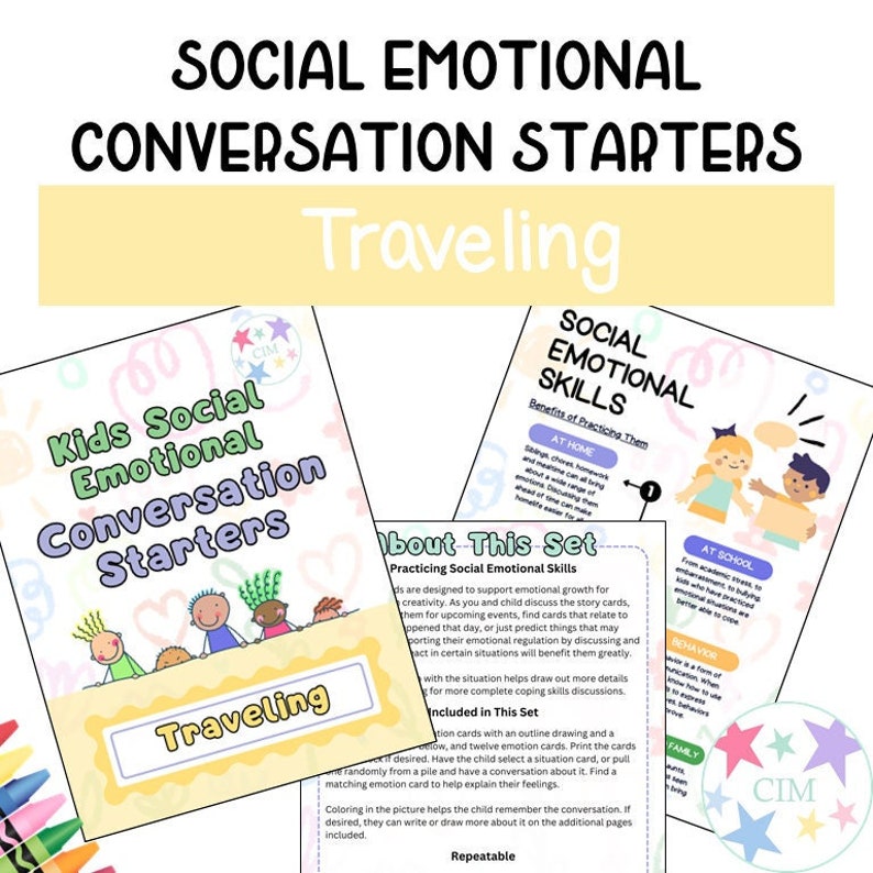 Social Emotional Conversation Starters Traveling Story Cards Social ...