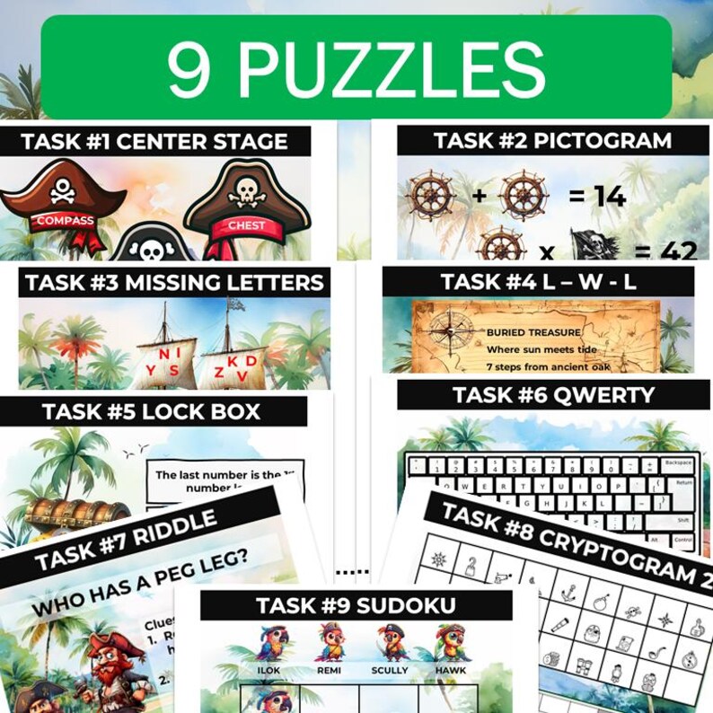 Pirate Printable Escape Room Kids Activity | Parties | Screen Free ...