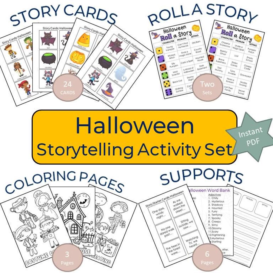 Kids Halloween Interactive Storytelling Activities, Storytelling Game ...