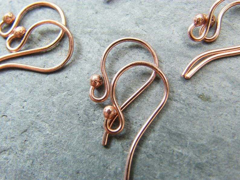 Handmade copper earring wires Ear hooks Artisan jewellery | Etsy