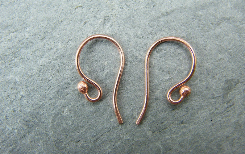 Handmade copper earring wires Ear hooks Artisan jewellery | Etsy