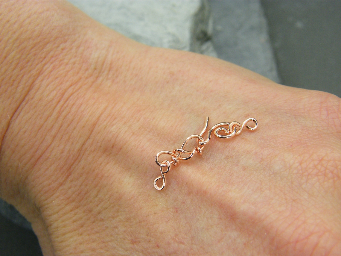 Copper clasp Wire wrapped Handmade jewellery components | Etsy