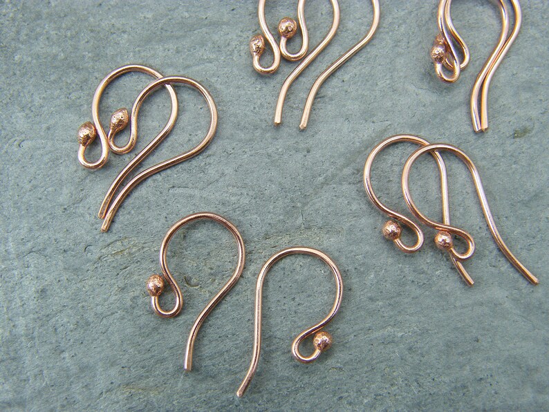 Handmade copper earring wires Ear hooks Artisan jewellery | Etsy