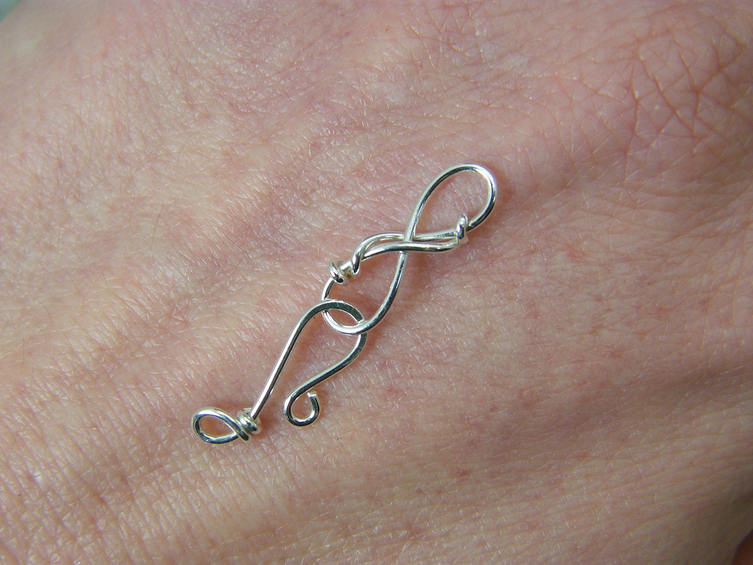 Sterling Silver Artisan Clasp Wire Wrapped Handmade | Etsy