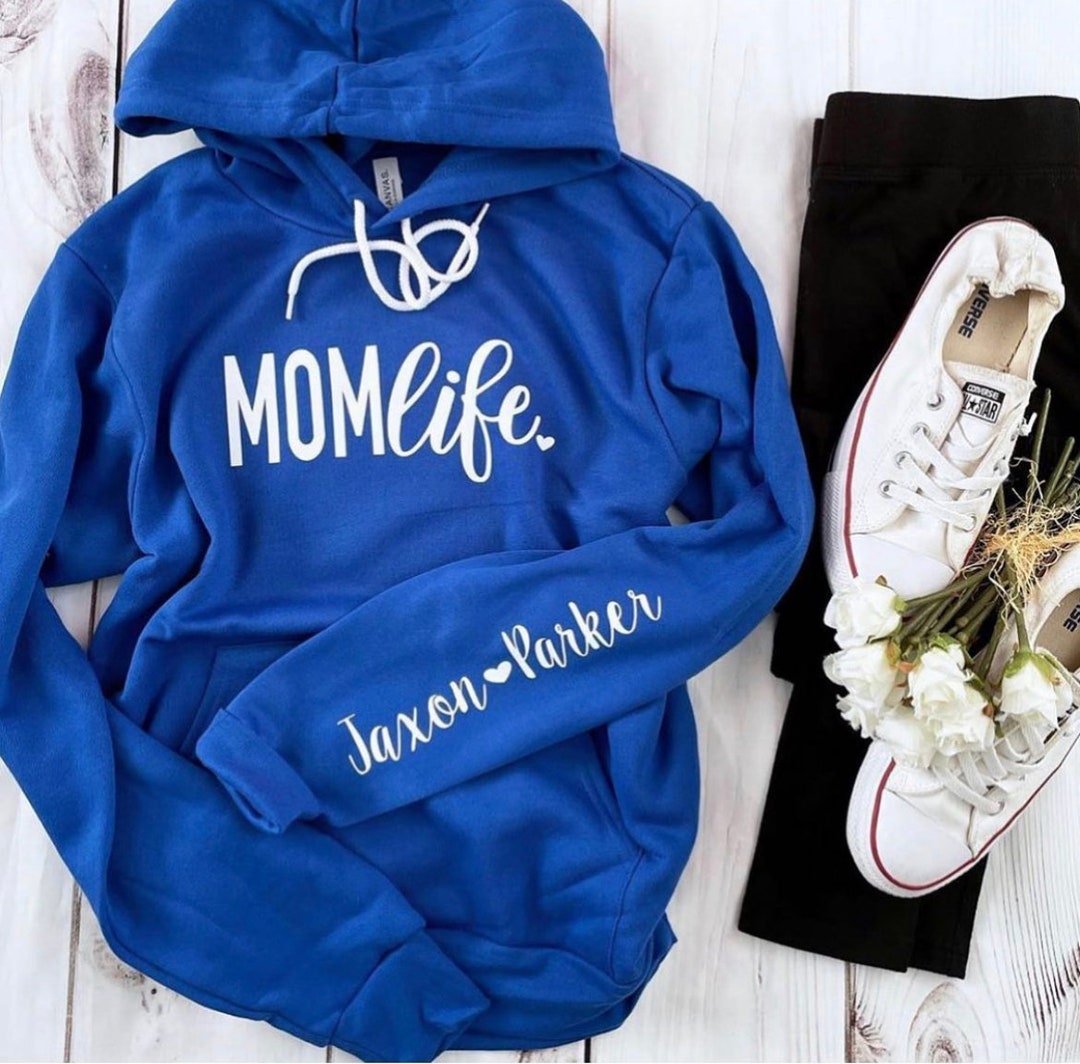 Mom Life Sweatshirt, Sleeve Print, Mom Sweater, Mom Sweatshirt, Gift ...
