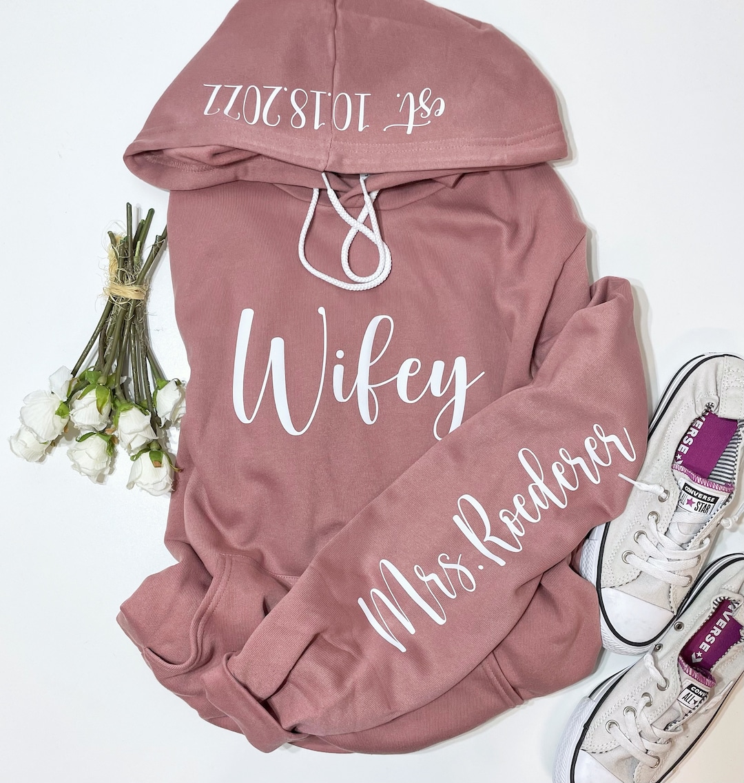 Wifey Sweatshirt, Bride Hoodie, Personalized Bride Sweater ...
