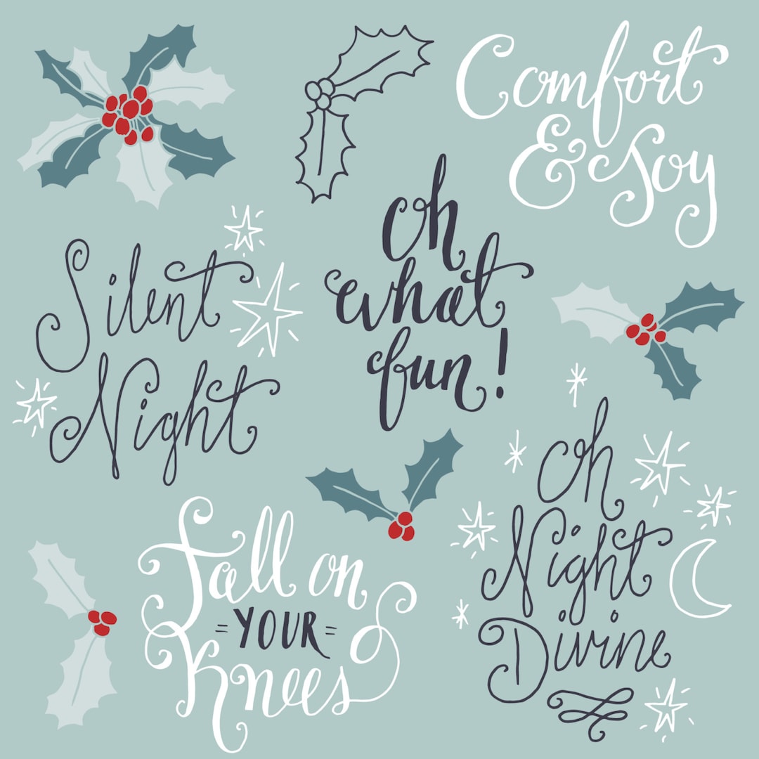 Christmas Quotes Clipart Set, Christmas Clipart, Photo Overlays, Silent ...