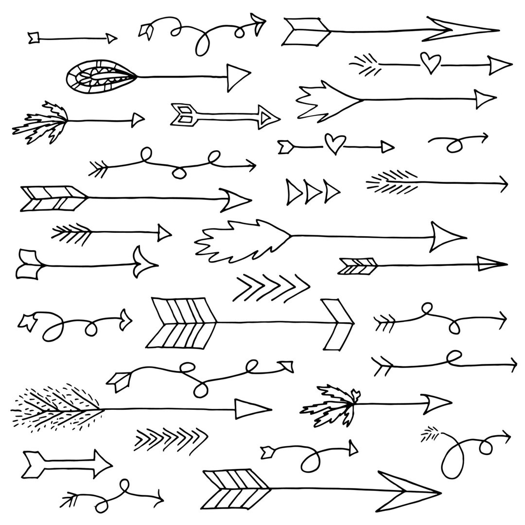 Arrow Clipart Set, 32 Clipart Arrows, Digital Clipart, Arrow Text ...