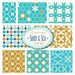 Turquoise + Mustard Digital Paper Pack, Moroccan Seamless Patterns ...
