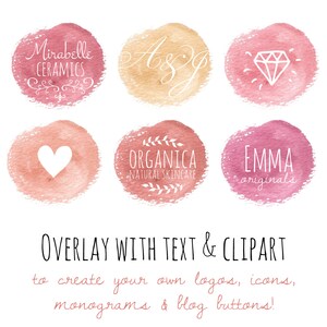 Watercolor Circles Clip Art // Blush Color // Instant Download // Paint ...