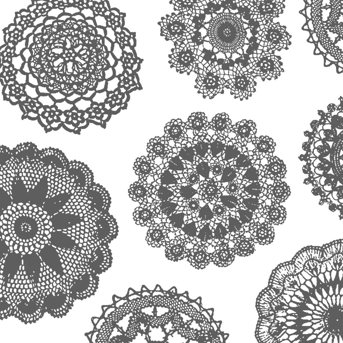 CLIP ART: Vintage Doily Set // Beautiful Lace Doilies // Photoshop ...